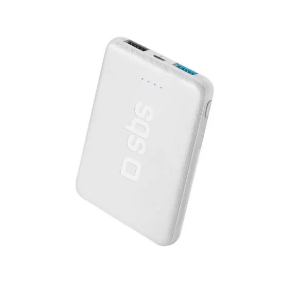 SBS Power Bank 5000 mAh 2 Usb 2.1A Pocket Line (TEBB5000POCW) White